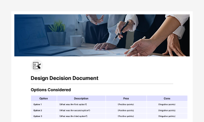 Design Decision Document Template | Cloudairy